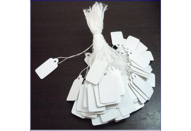 Price tags with a string